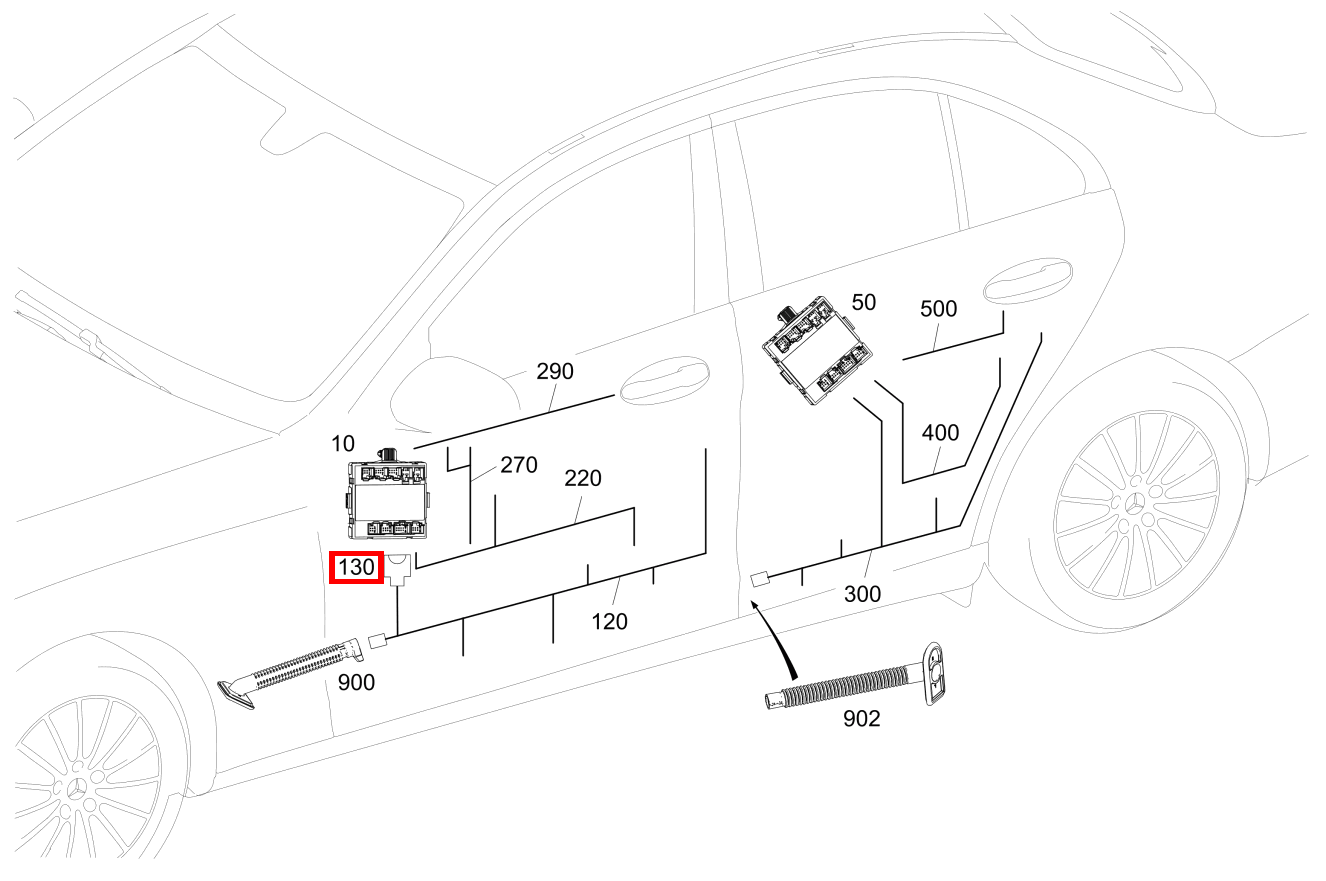 Kontaktbuchse Türsteuergerät vorn rechts N69/2; 12-PIN MQS E 213, C 205 ...