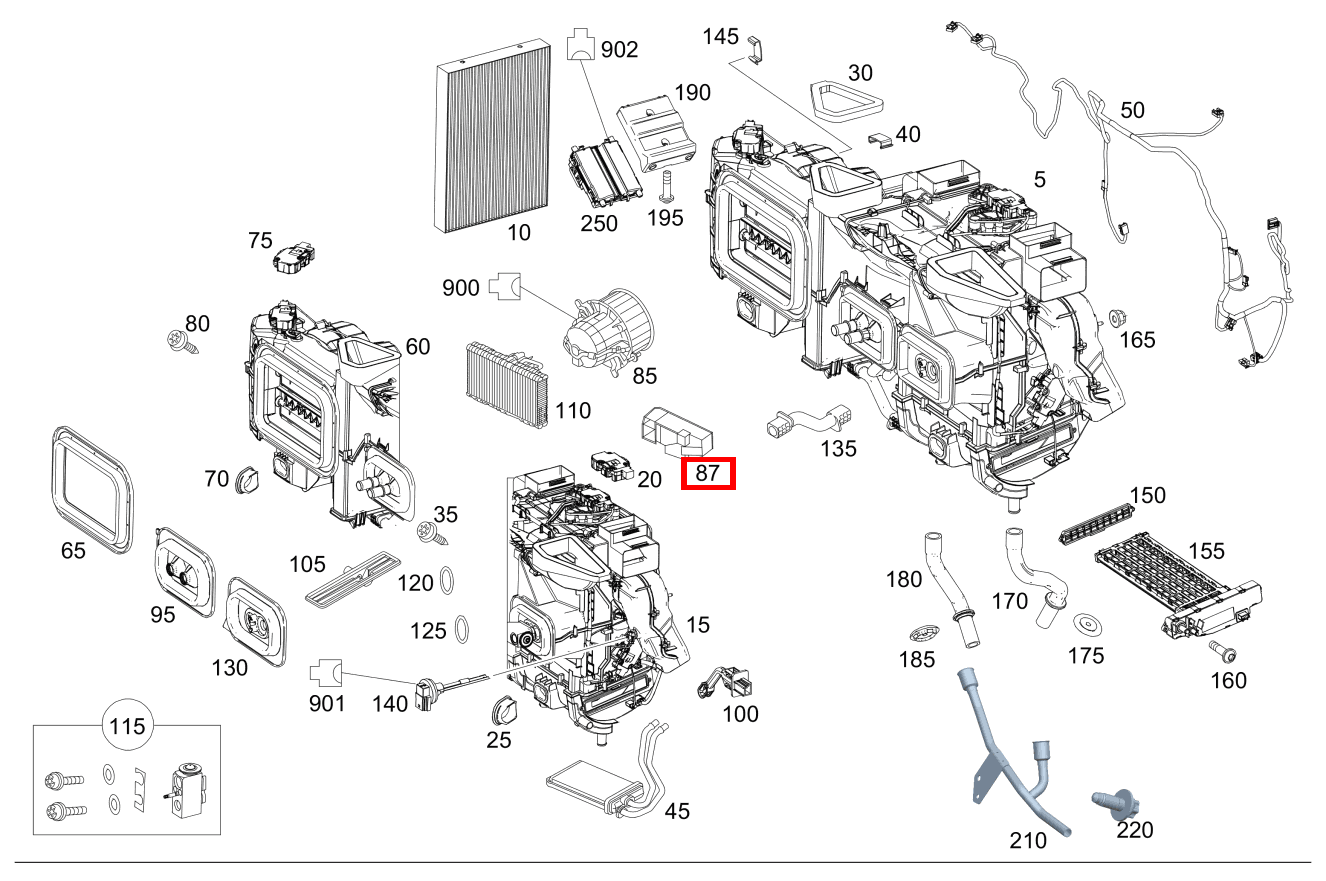 GEBLAESEREGLER An Gebläsemotor Fondklimaanlage rechts für 190 201, B ...