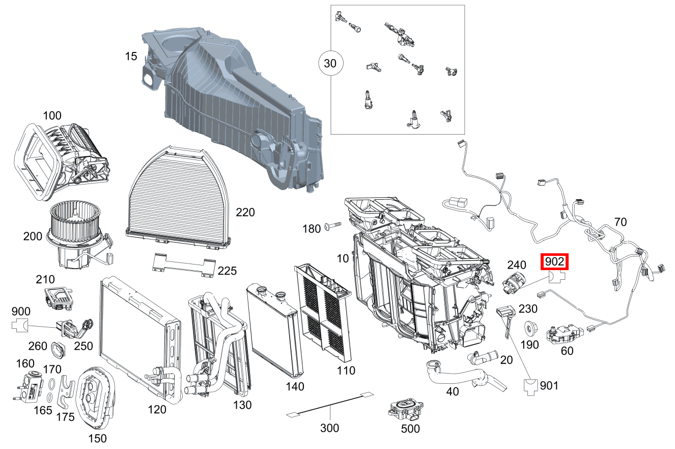 Stecker DACHBEDIENEINHEIT, SCHWARZ N70-H; 4-PIN MQS M 164, SL 231, 190 ...