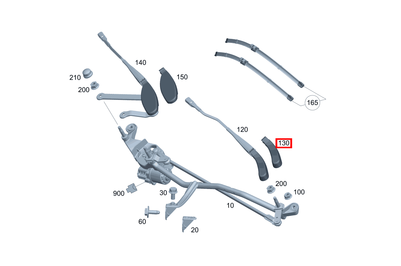 Abdeckung Wischerarm Für Fahrerseite C 205, E 213, GLB 247 und weitere ...